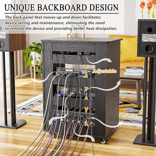 PAKASEPT Media Storage Cabinet, Audio Video Media Stand Cabinet with 4 ...