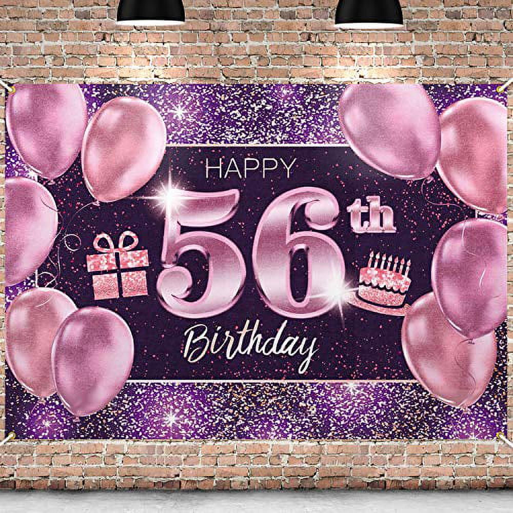 PAKBOOM Happy 56th Birthday Banner Backdrop - 56 Birthday Party ...