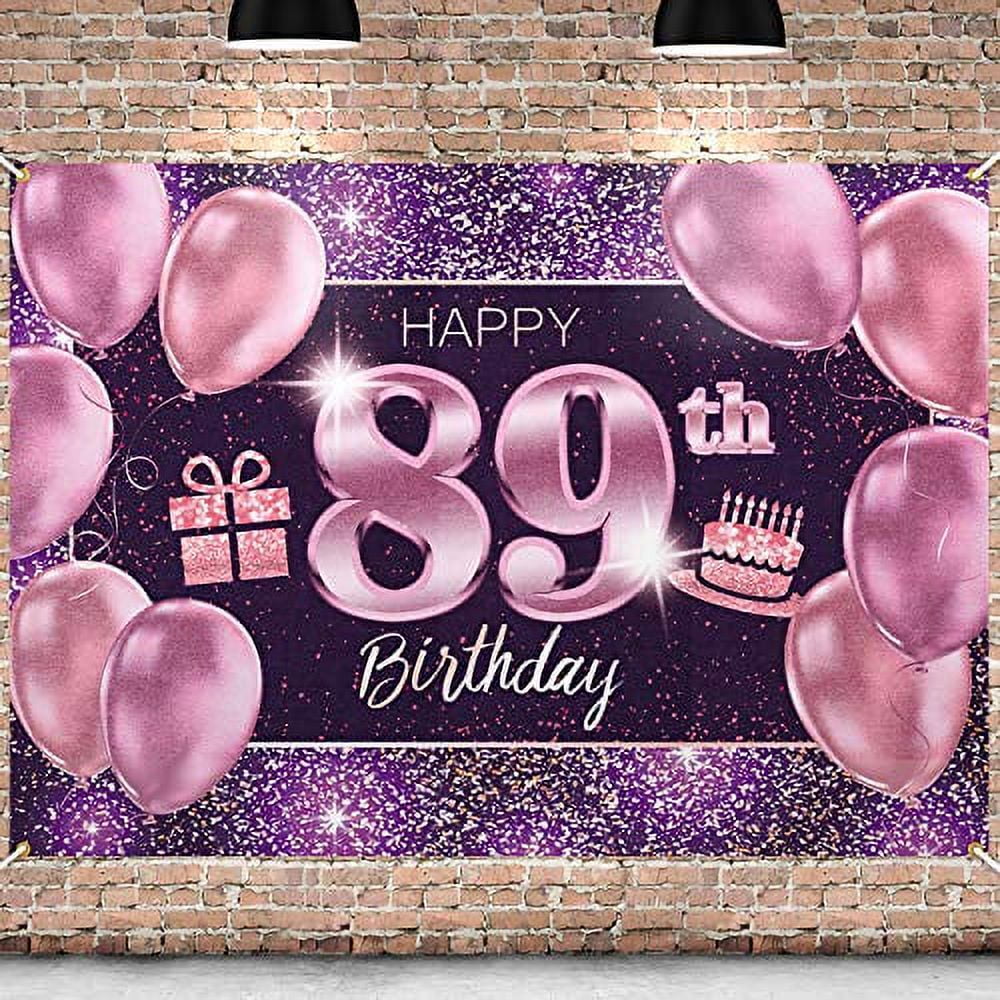 PAKBOOM Happy 89th Birthday Banner Backdrop - 89 Birthday Party ...
