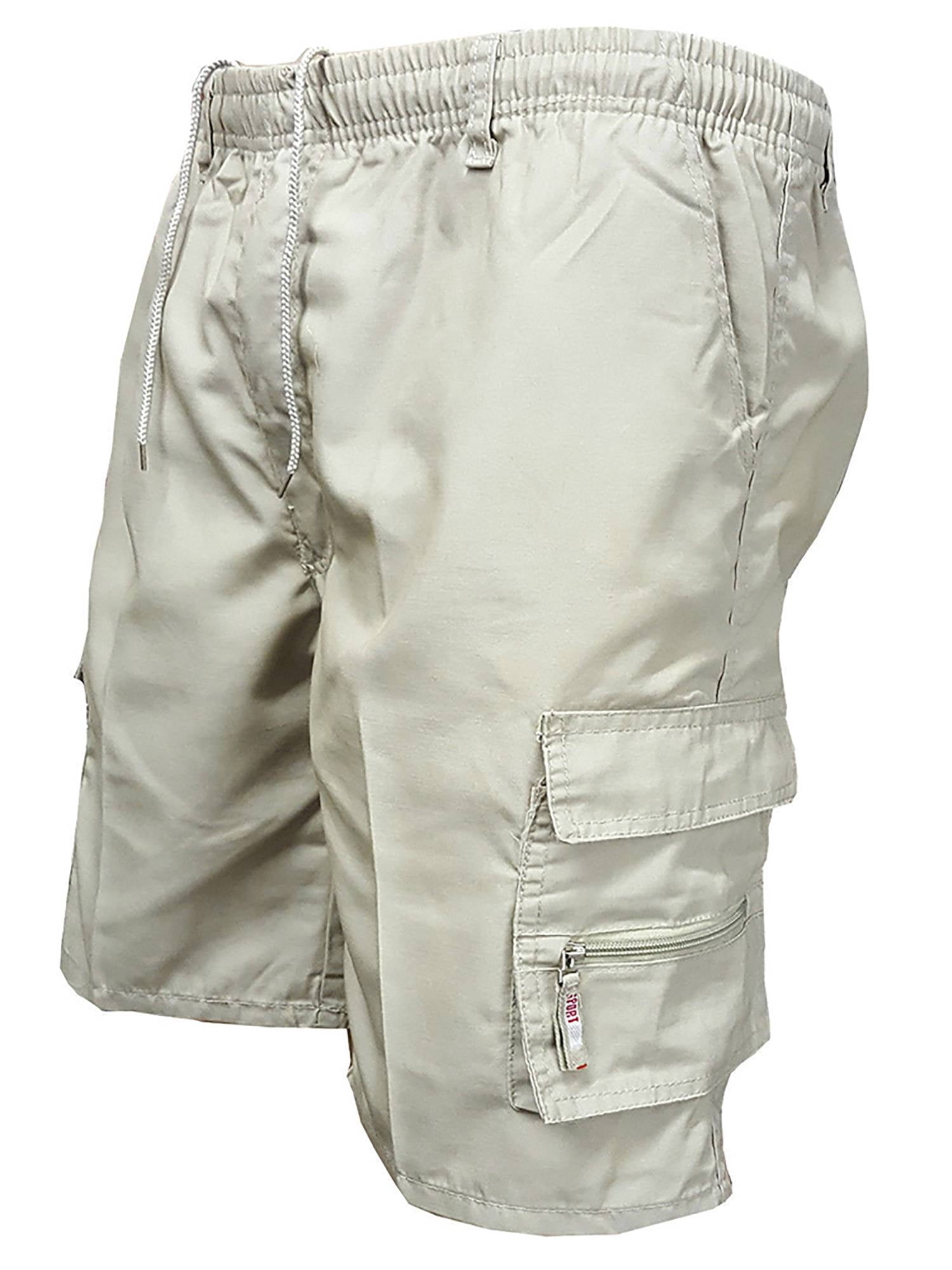 PALACLOTH Elasticated Waist Cargo Shorts For Mens Combat Pants ...