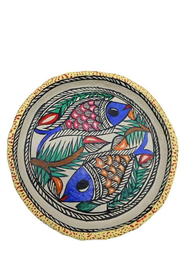 PALAK SAXENA Madhubani Painted Paper Mache Plate - Walmart.com