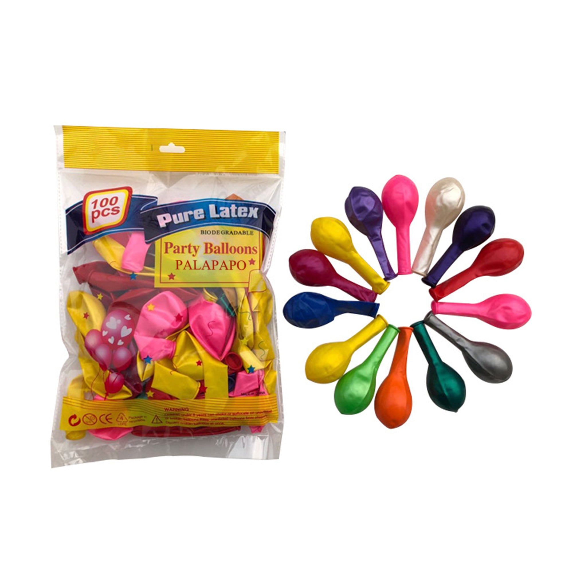 PALAPAPO Colorful Balloons 100 PCS, Assorted Color 12 Inches Rainbow ...