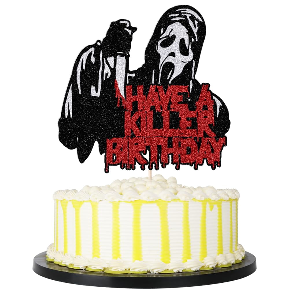 PALASASA Have a Killer Birthday Glitter Cake MDH1Topper,For Horror ...