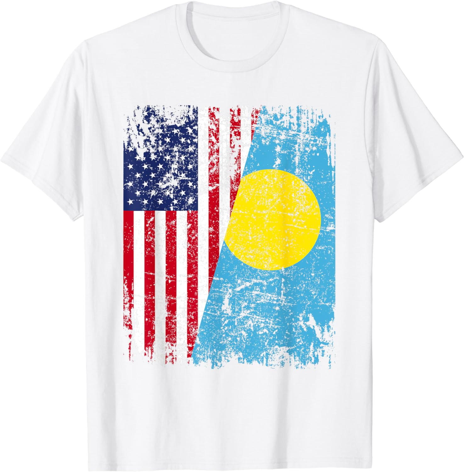 PALAUAN ROOTS | Half American Flag | USA PALAU FLAG T-Shirt - Walmart.com