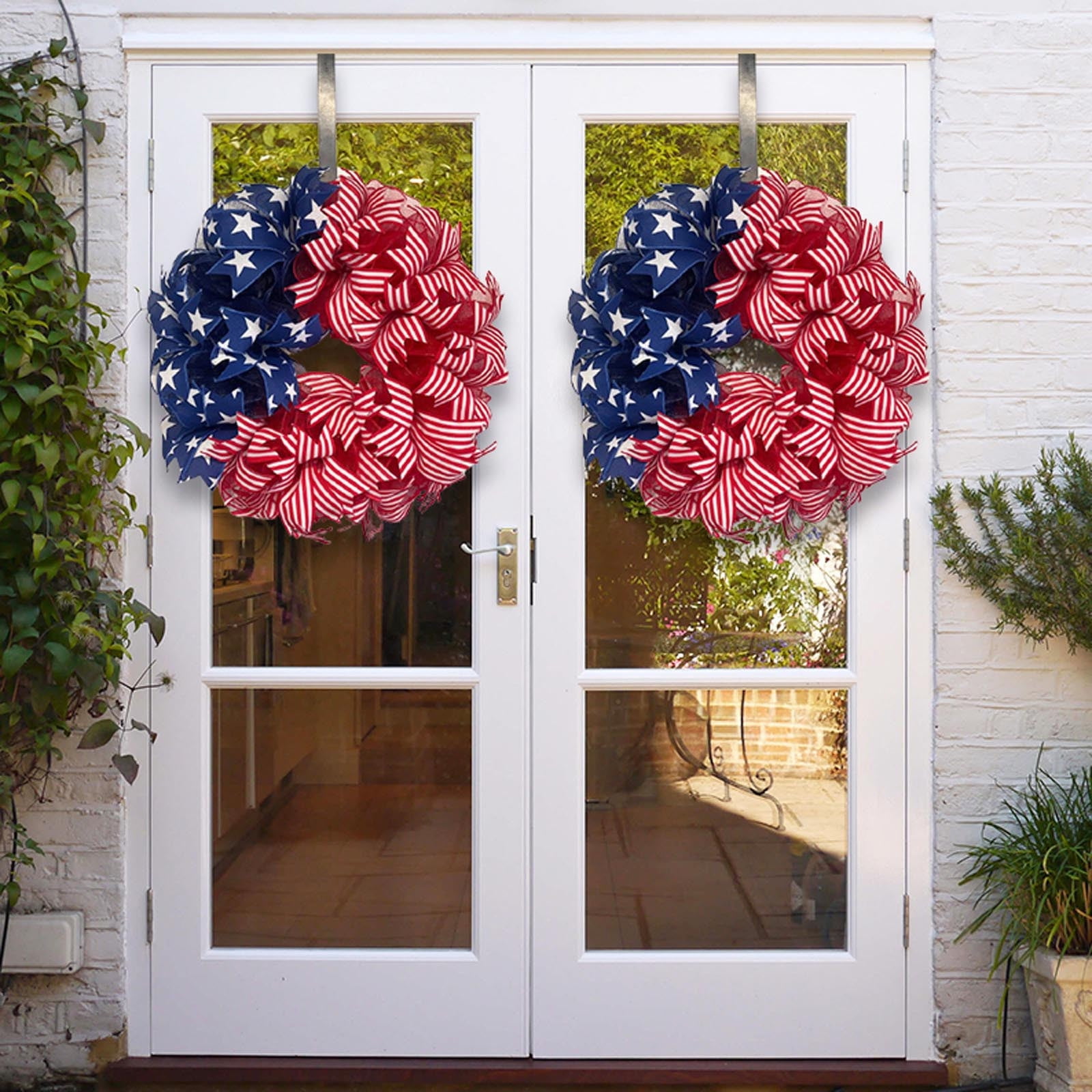 PALIFEUR 4th of July Wreath, 15.75 Inch Patriotic Wreaths for Front ...