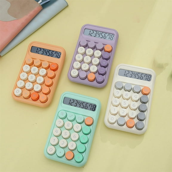 8-Digit Solar Powered Calculator with Transparent Screen, Portable Mini ...