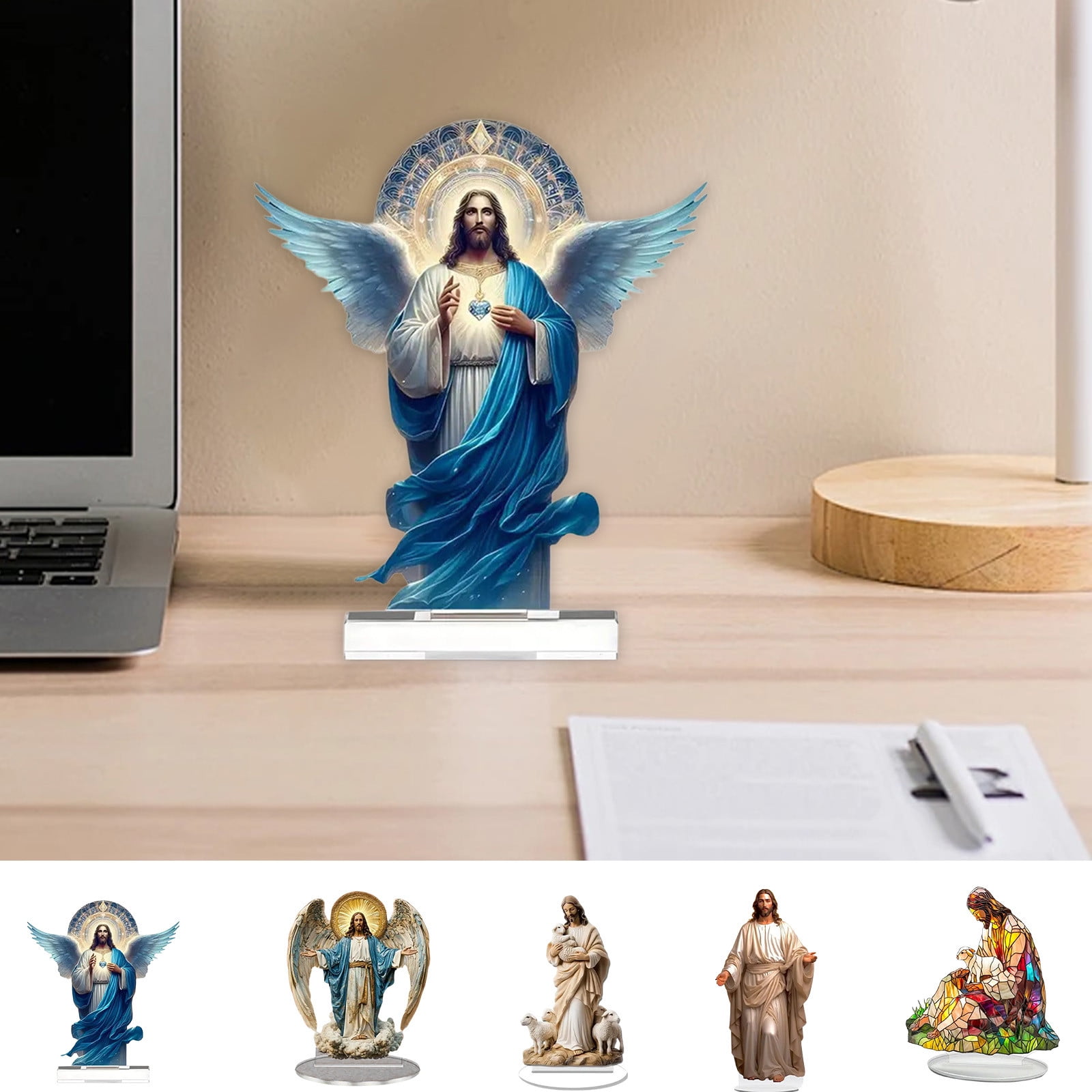 PALIFEUR Christian Statue Acrylic Sign, 2D Classical Religious Jesus ...