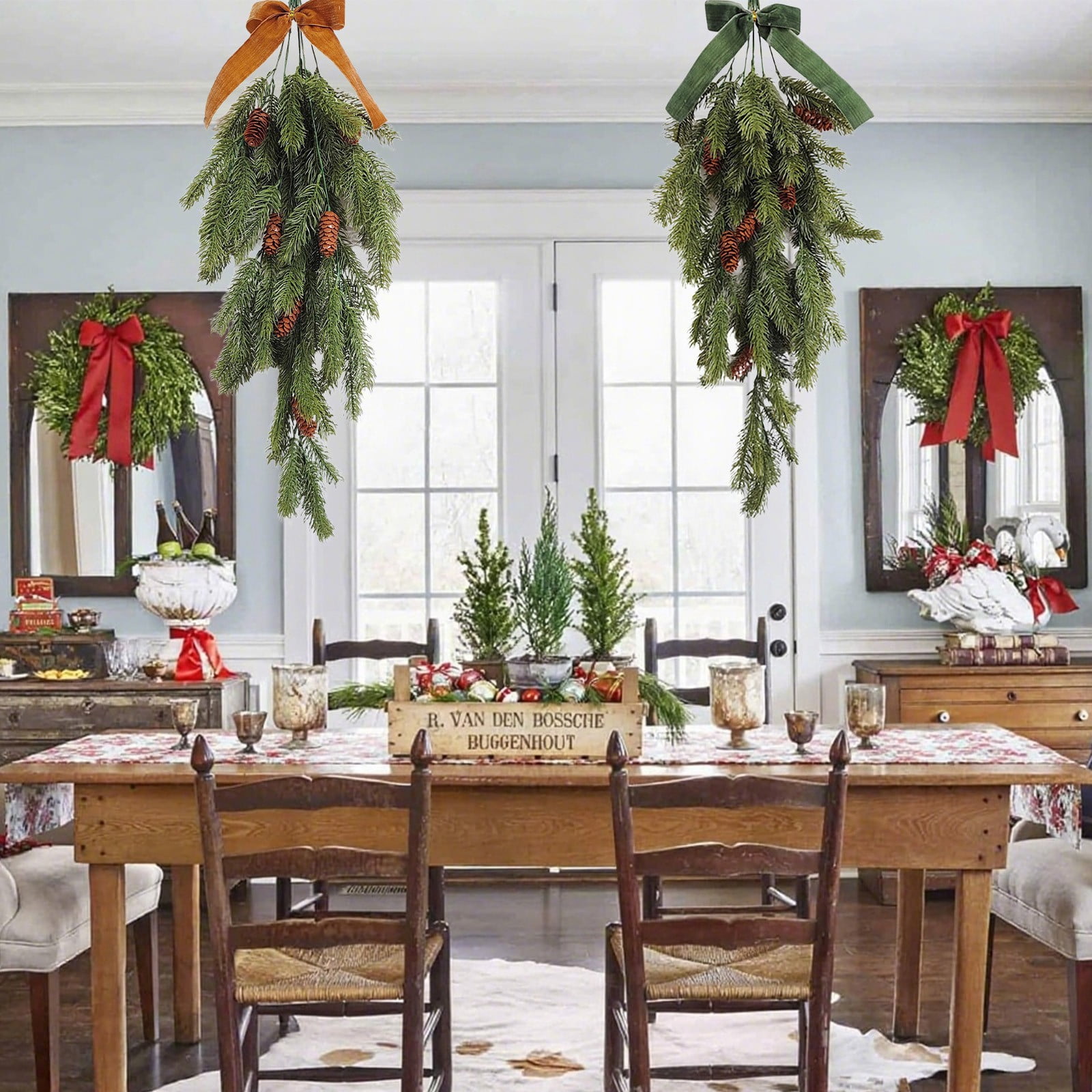 PALIFEUR Christmas Decorations Swag - Artificial Christmas Wreath ...