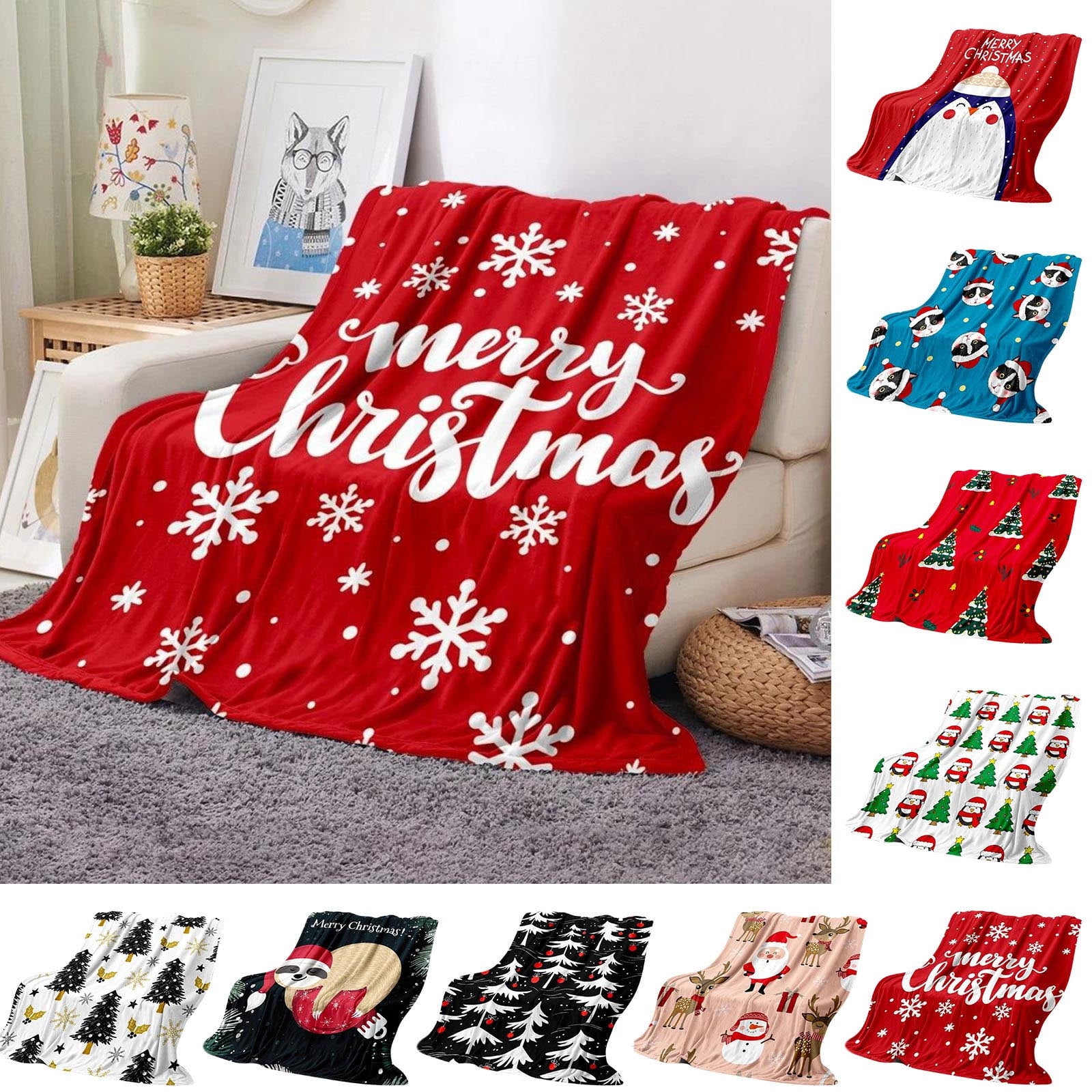 PALIFEUR Christmas Throw Blanket, Super Soft Warm Christmas Tree ...