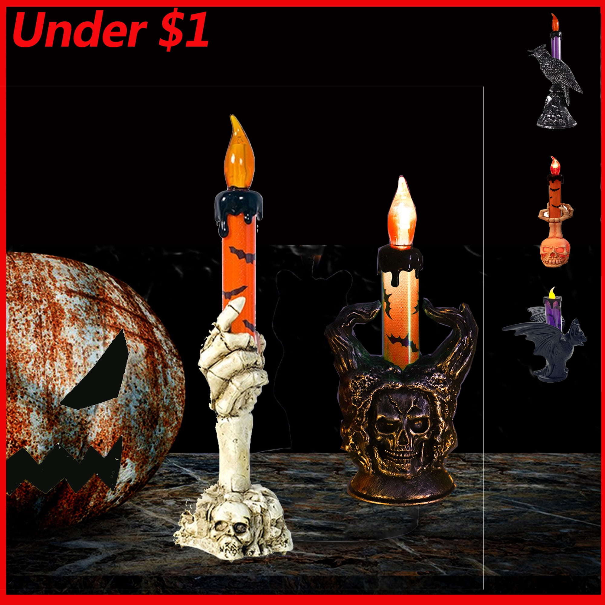 PALIFEUR Halloween Decorations Lights Flameless Candles, Plastic ...