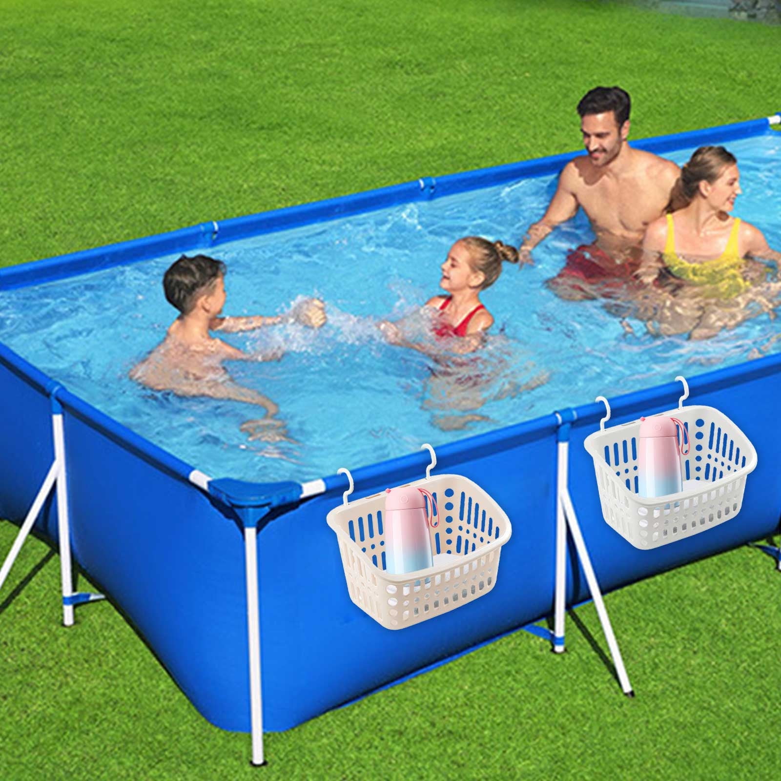 PALIFEUR Poolside Storage Basket, Above Ground Pool Accessories ...