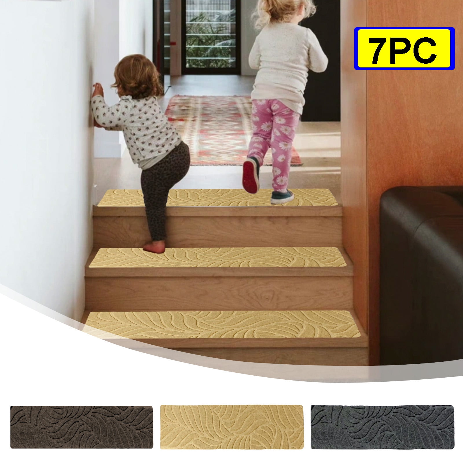 PALIFEUR Stair Treads for Wooden Steps, 7 Pcs Soft Stair Treads, 8 x 30 ...