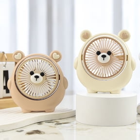 "EARKITY Mini Desk Fan, Pink Portable Rechargeable USB Fan With LED ...