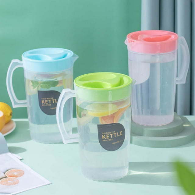 PALIFEUR Water Pitcher with Lid, 2.2 L Plastic Pitcher for Tea & Juice ...