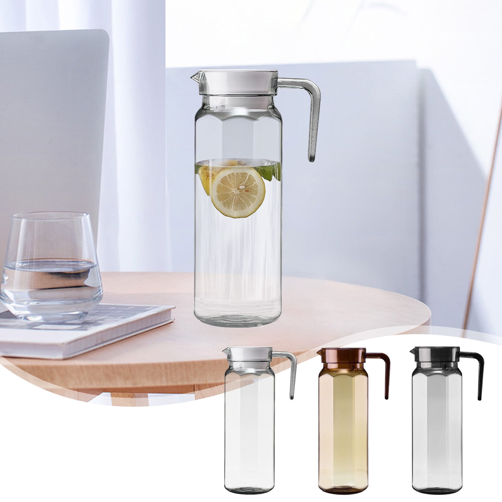 PALIFEUR Water Pitcher with Lid, 2 L Plastic Pitcher for Tea & Juice ...