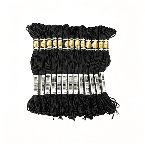 PALINO Black Embroidery Floss, 24 Skeins Embroidery Thread Friendship ...