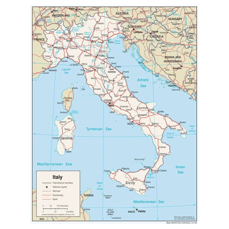 Political Map Of Italy Greyscale Italy Political Map With Borders