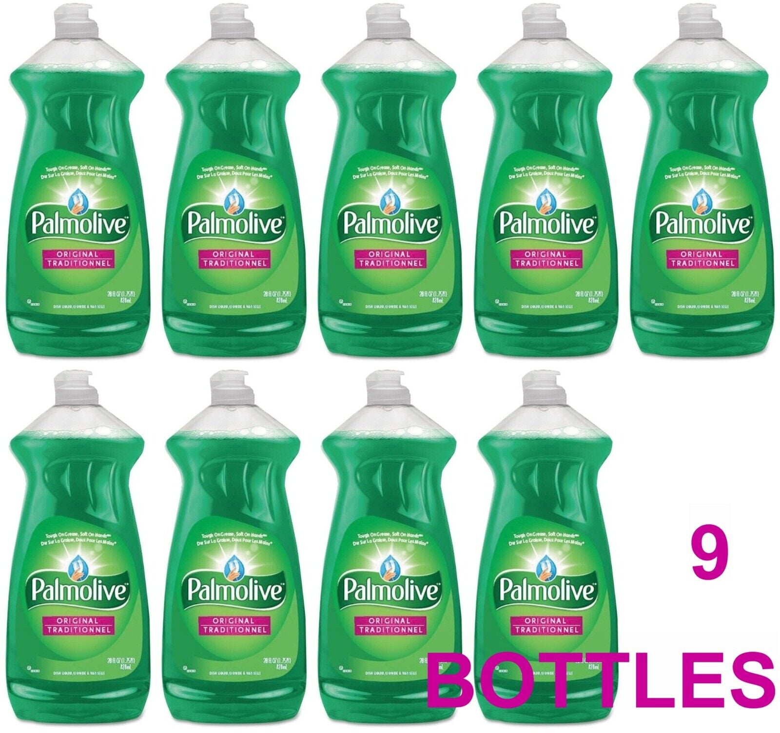 PALMOLIVE Original Dishwashing Liquid Soap 28 Oz 9 BOTTLES Bulk ...