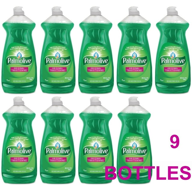 PALMOLIVE Original Dishwashing Liquid Soap 28 Oz 9 BOTTLES Bulk ...