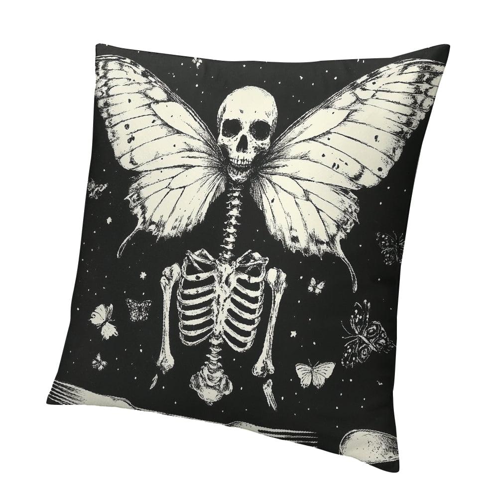 PALNKART Boys Girls Death Moth Square Cushion Covers Sugar Skull Throw ...