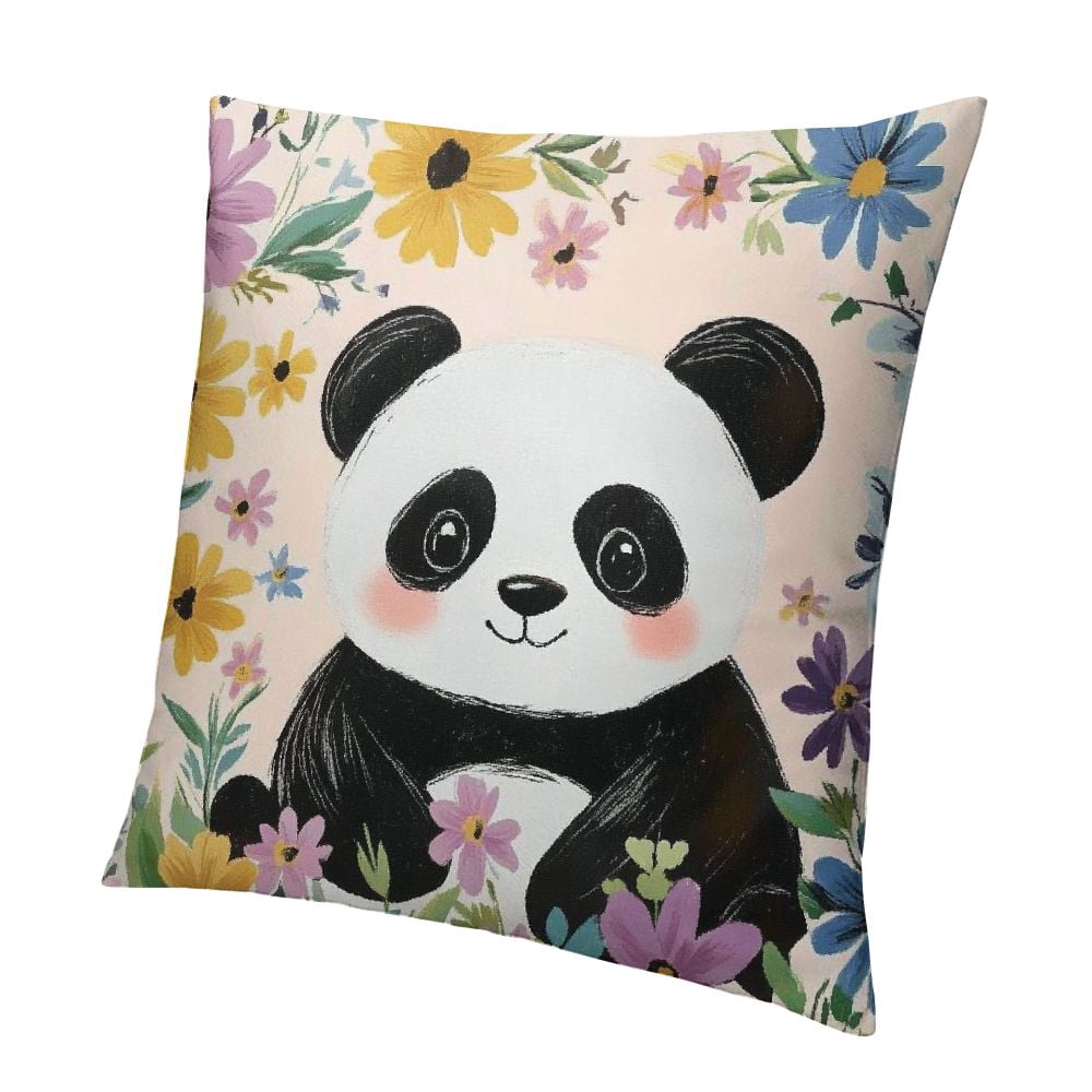 PALNKART Cartoon Panda Pillow Cover Home Room Decor,Kawaii Zoo Animal ...