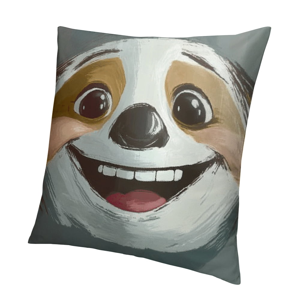 PALNKART Cartoon Sloth Pillow Cover Single Pack,Kawaii Wildlife Gray ...