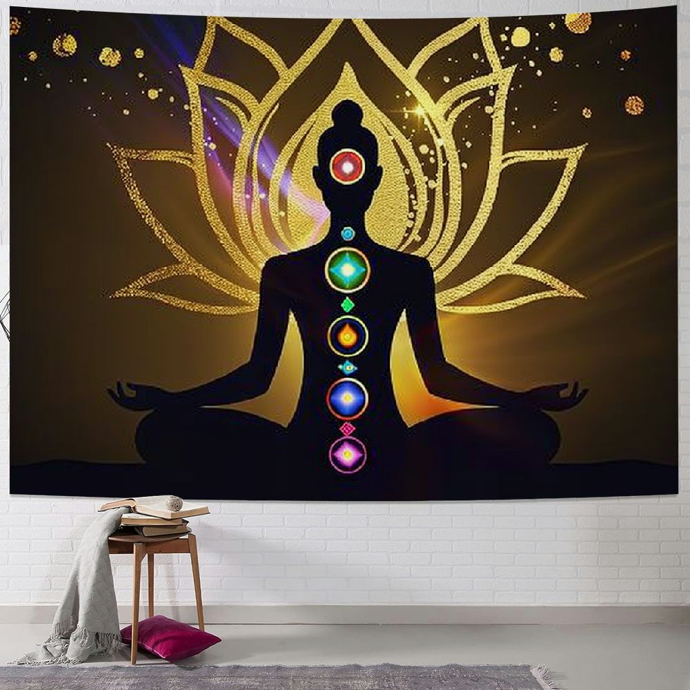 PALNKART Chakra Tapestry Indian Yoga Meditation Wall Tapestry Washable ...