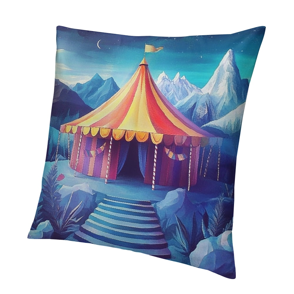 PALNKART Circus Tent Reversible Print Pillow Covers ,Amusement Park ...