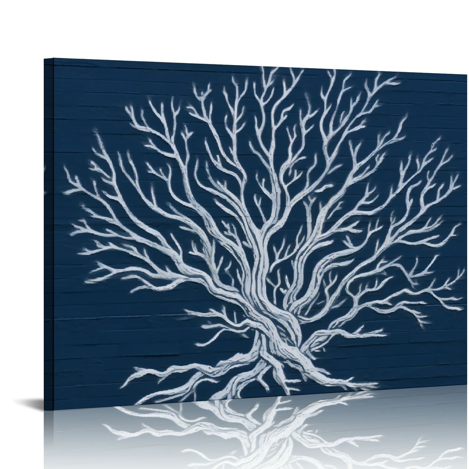 PALNKART Coral Canvas Wall Art Prints Ocean Navy Blue Coastal Artwork ...