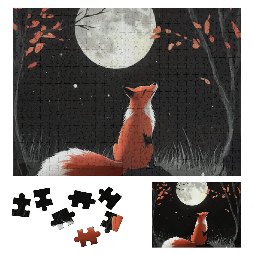 PALNKART Fox Full Moon Difficult Wooden Puzzles for Adults Gift 500 PCS ...