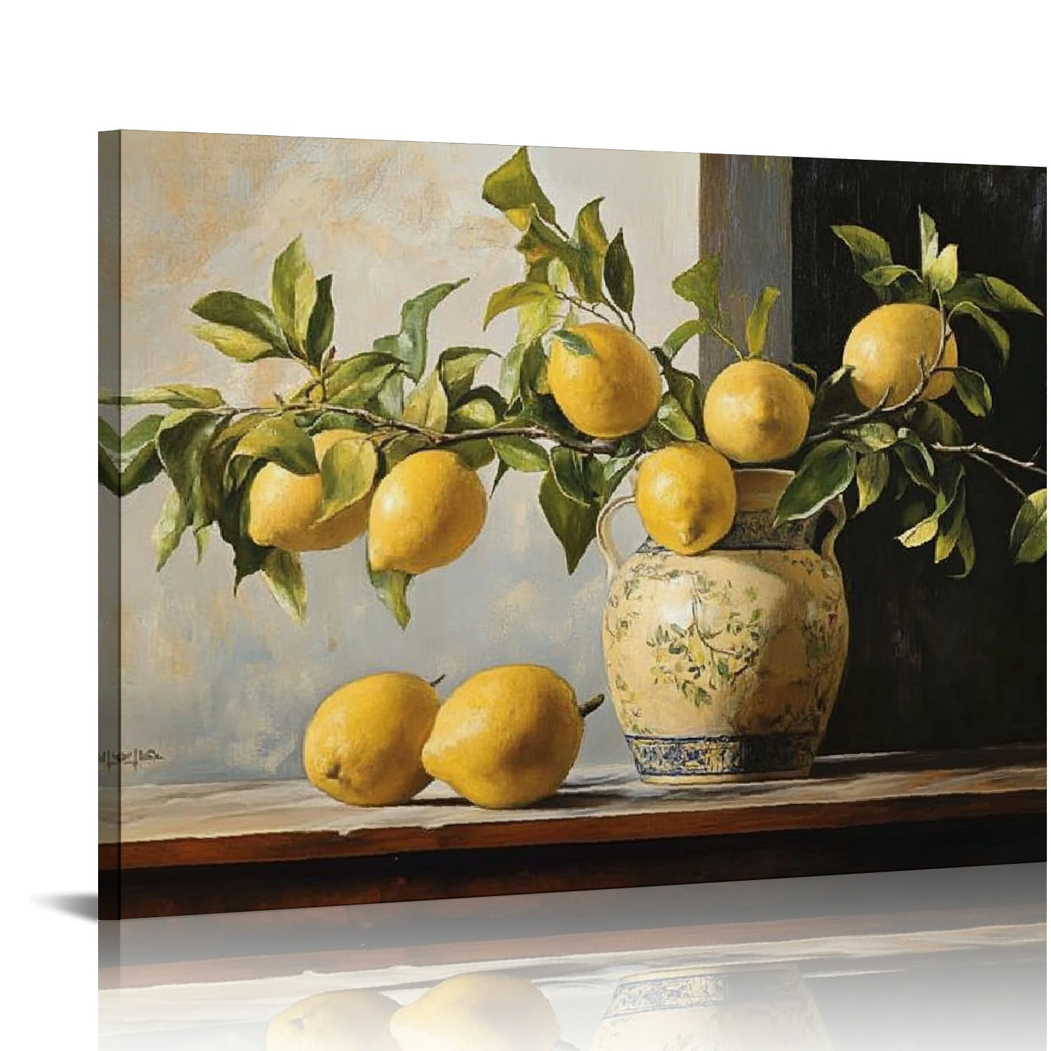 PALNKART Fruit Wall Art French Fruit Vintage Painting Vintage Lemon ...