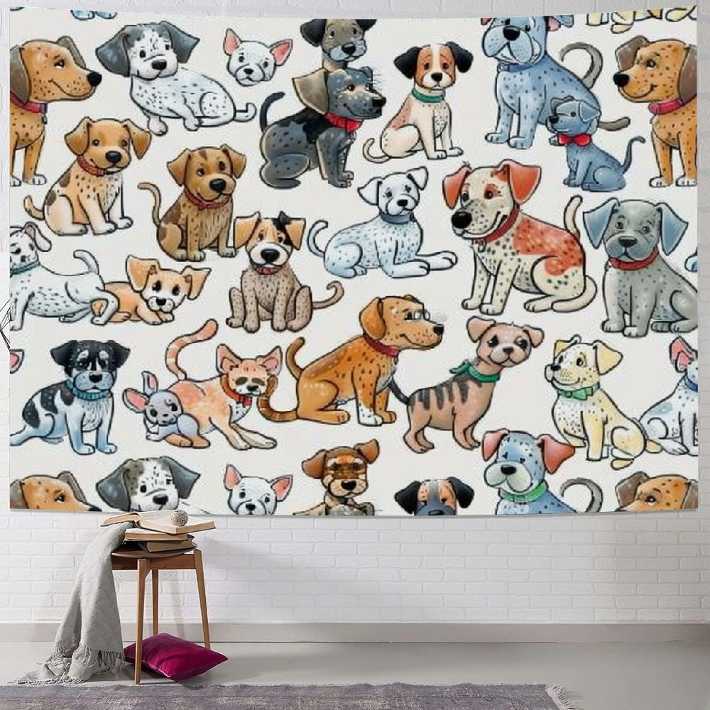 PALNKART Kids Cute Dogs F Twin Cartoon Puppy Pug Bedding Set for Girls ...