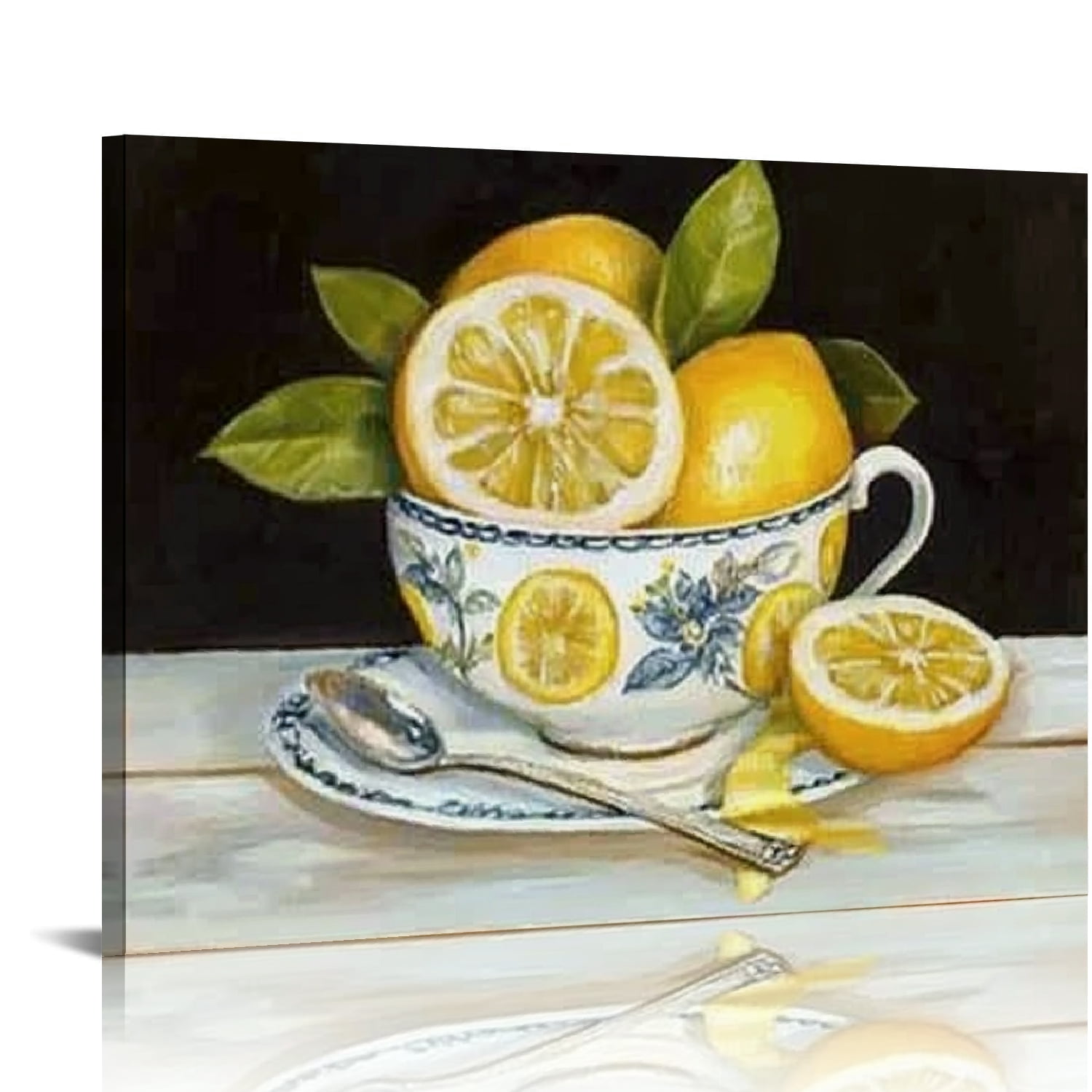 PALNKART Lemon Wall Art Farmhouse Yellow Kitchen Wall Decor Fruit ...