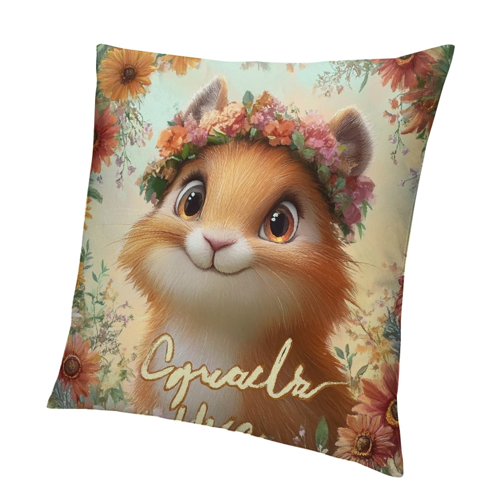 PALNKART Personalized Cute Capybara Pillow - Floral Capybara Gift for ...