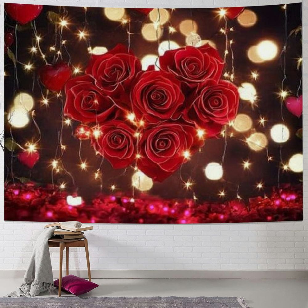 PALNKART Red Rose Photography Backdrop Floral Wall Valentine's Day ...