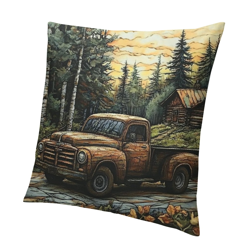 PALNKART Rustic Farmhouse Single Pack Pillow Cover ,Lake House Cabin ...