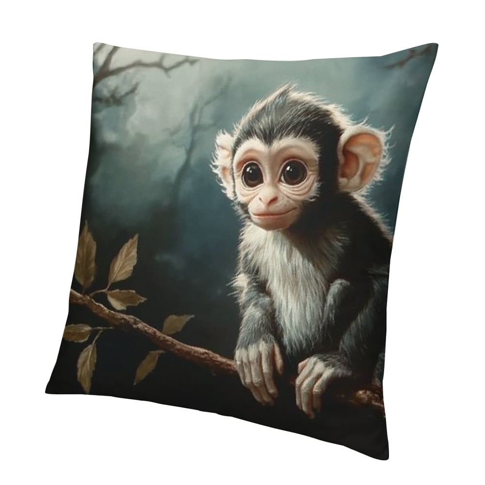 PALNKART Throw Pillow Cover Pillowcase Cute Monkey Modern Decorative ...