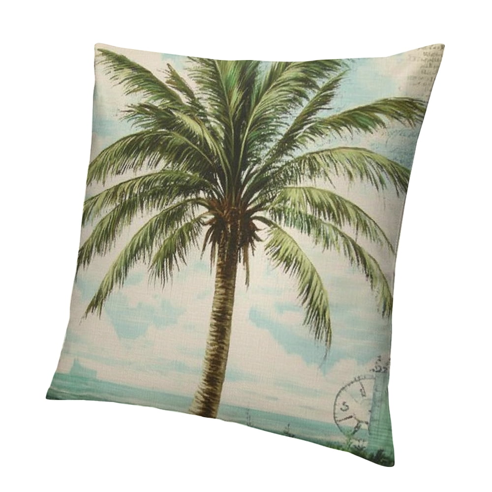 PALNKART Tropical Palm Banana Tree Decorative Pillow Covers Hawaii ...