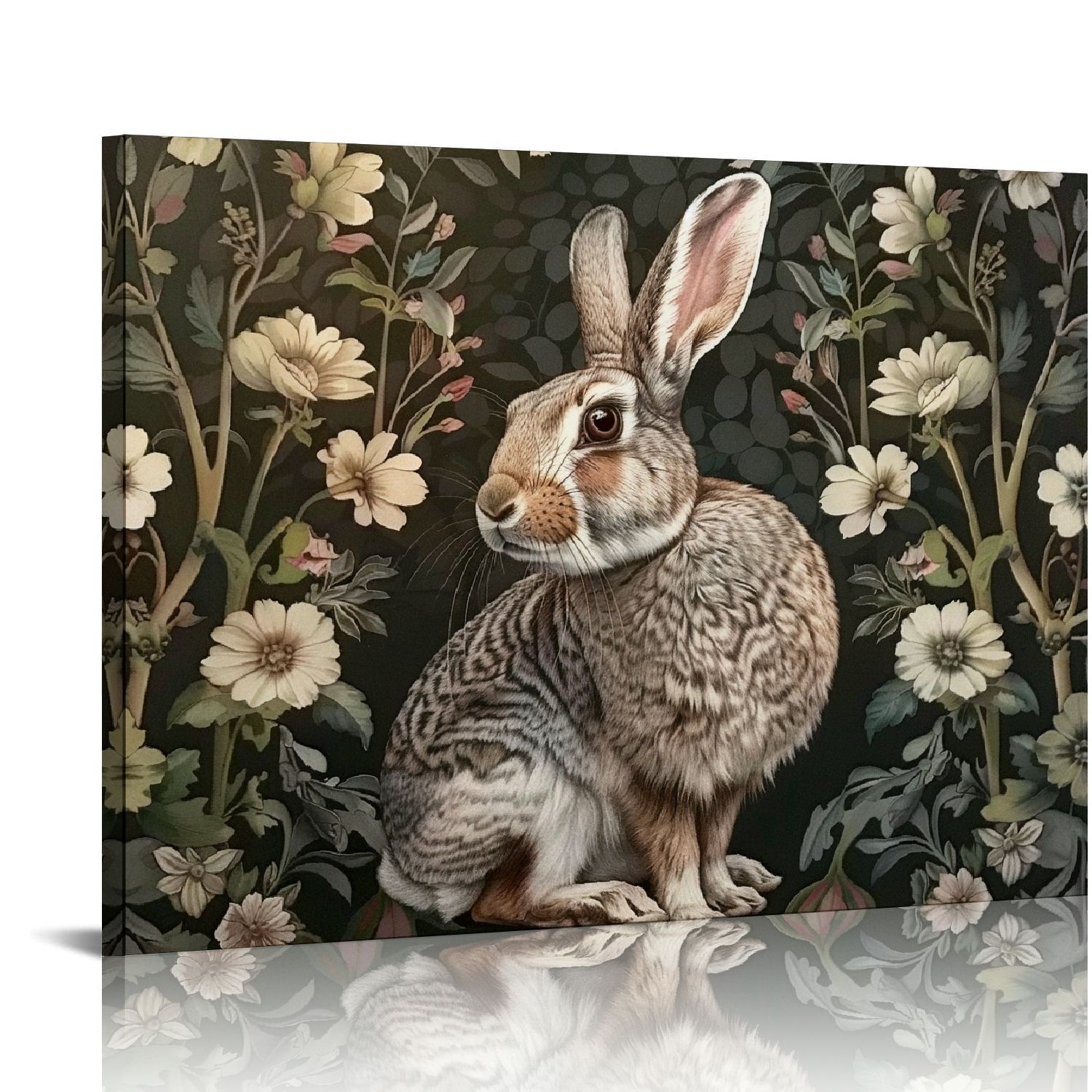 PALNKART Vintage William Morris Inspired White Rabbit Art Print Poster ...