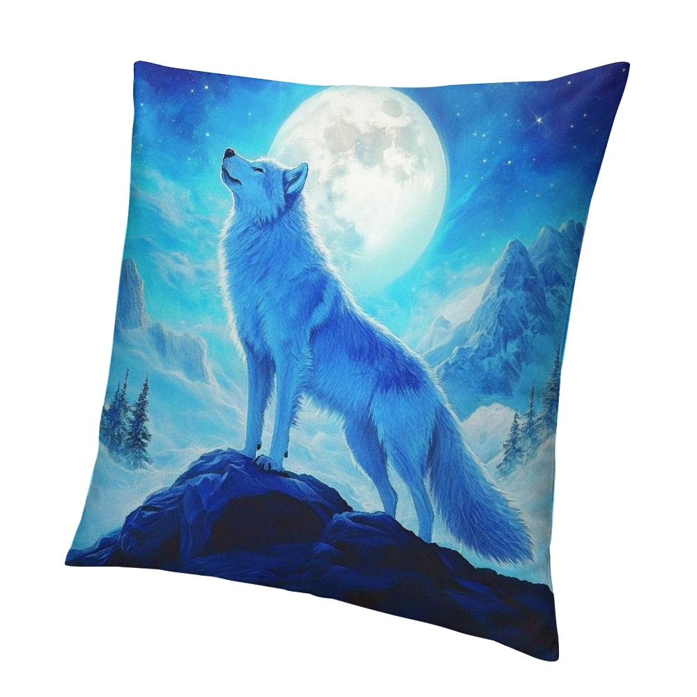 PALNKART White Wolf Pillow Covers,Dreamy Aurora Starry Sky Stars Galaxy ...