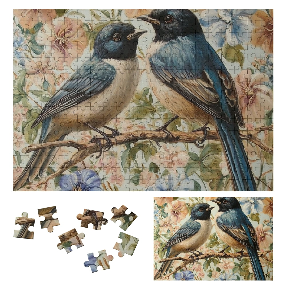 PALNKART Wooden Jigsaw Puzzle Birds Floral Fabric Gift Toy 300 PCS ...