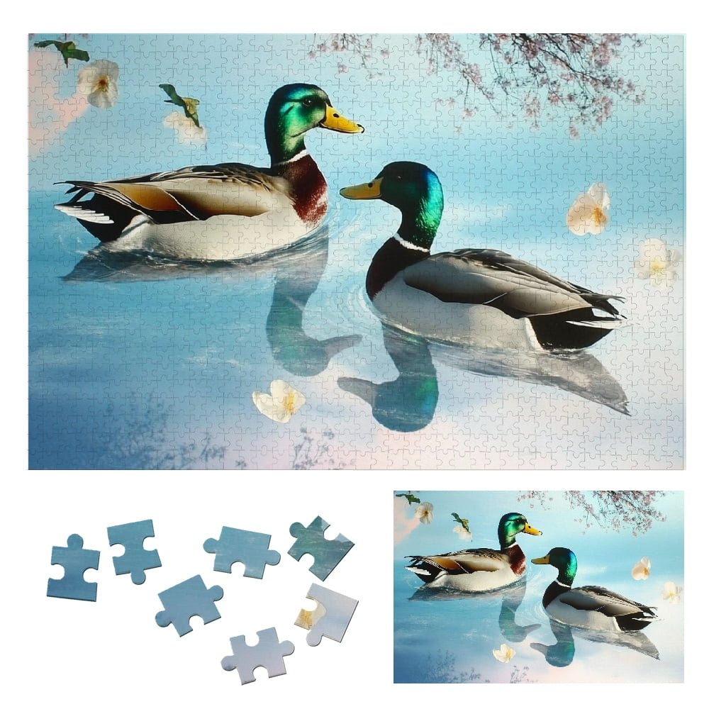 PALNKART Wooden Jigsaw Puzzle Ducks Tree Sky Gift for Family Friends ...