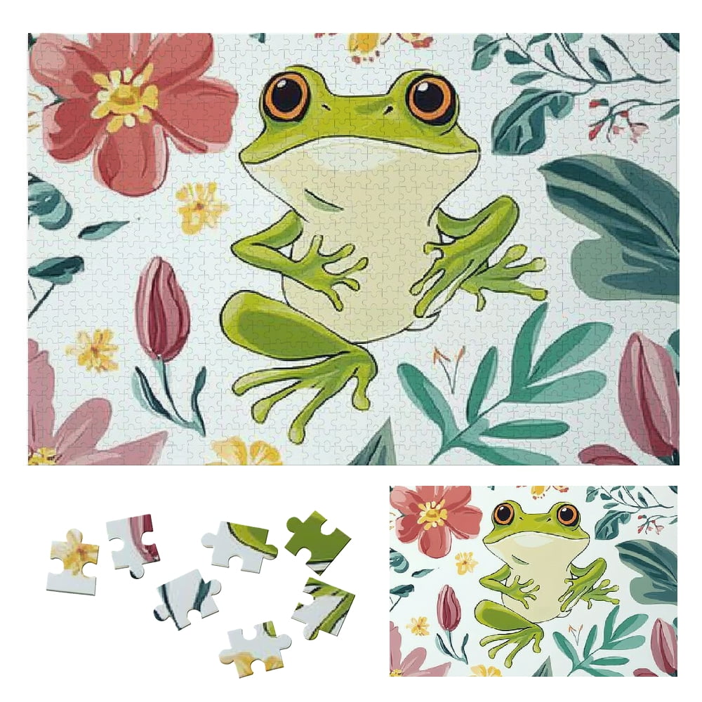 PALNKART Wooden Jigsaw Puzzle Frog Flower Eco-Friendly Gift for Family ...