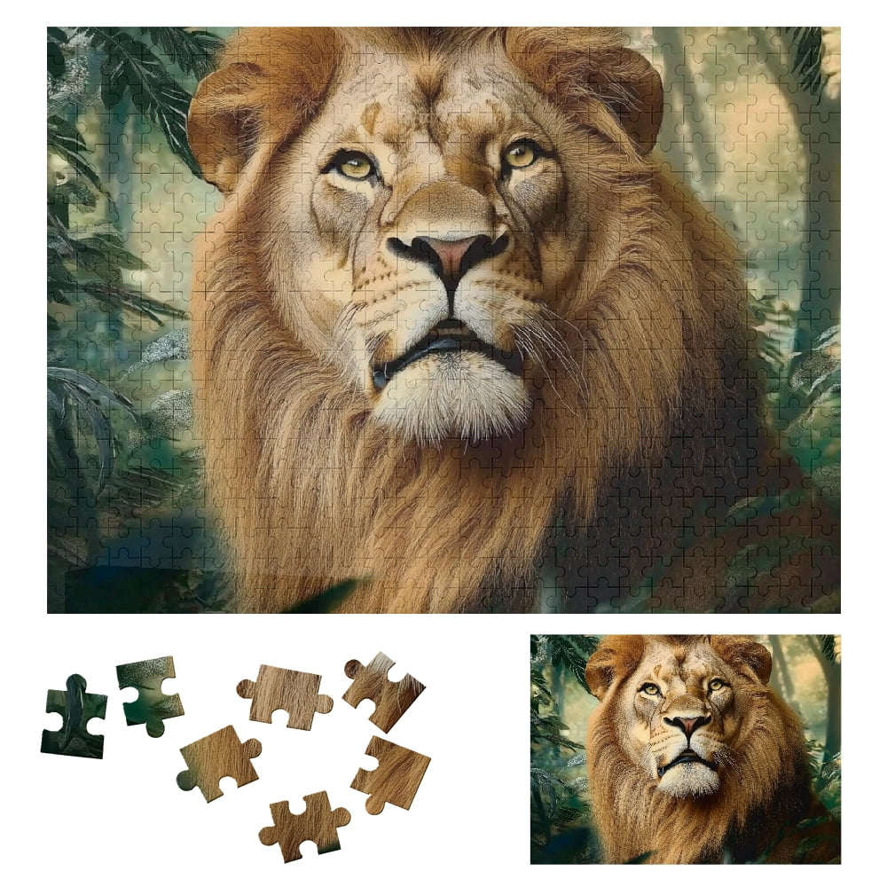PALNKART Wooden Jigsaw Puzzle Lion Mane Jungle Gift for Friends 500 PCS ...