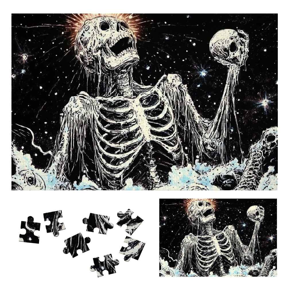 PALNKART Wooden Jigsaw Puzzle Skeleton Stars Cosmic Horror Gift 1000 ...