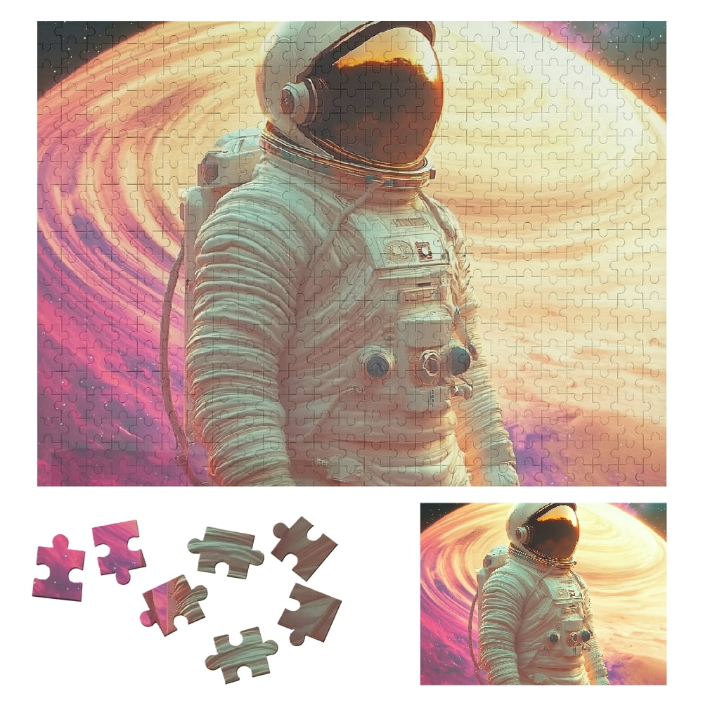 PALNKART Wooden Jigsaw Puzzle Space Suit Planet Saturn Gift For Friends ...