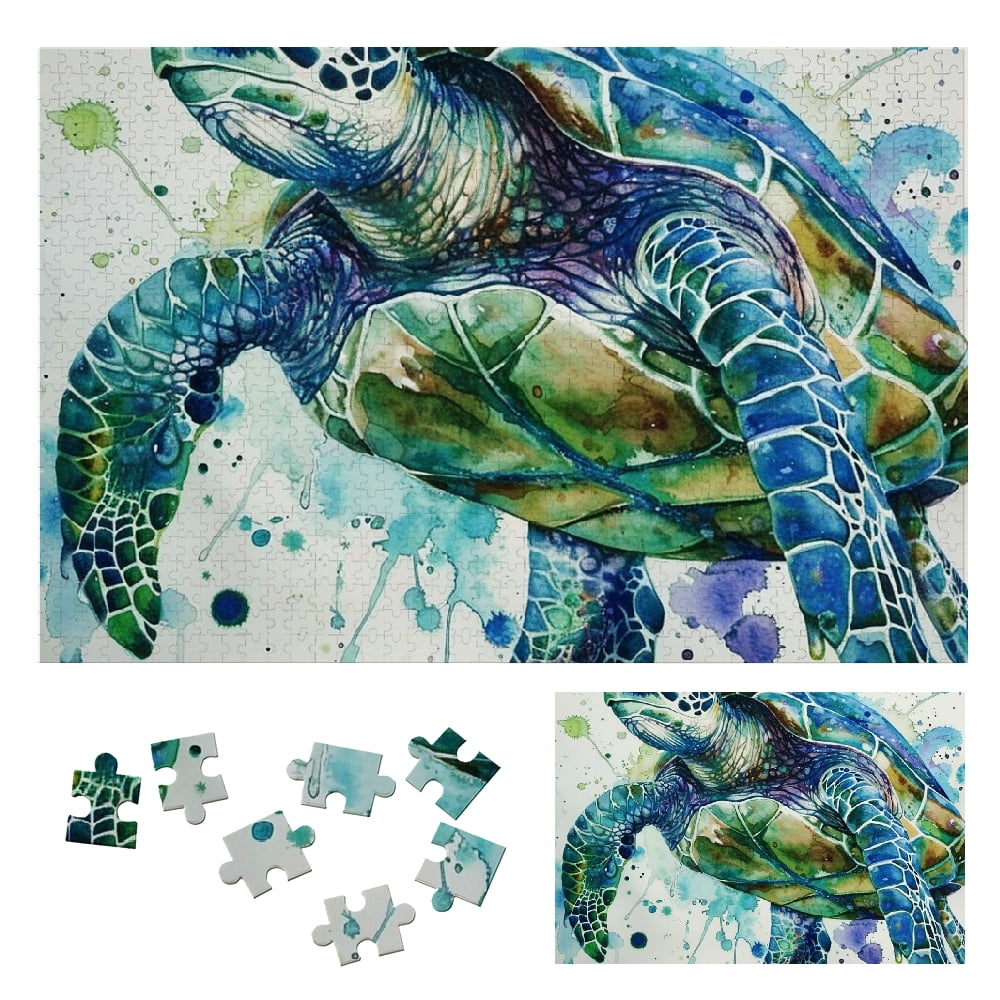 PALNKART Wooden Jigsaw Puzzle Turtle Gift for Family Friends Eco ...