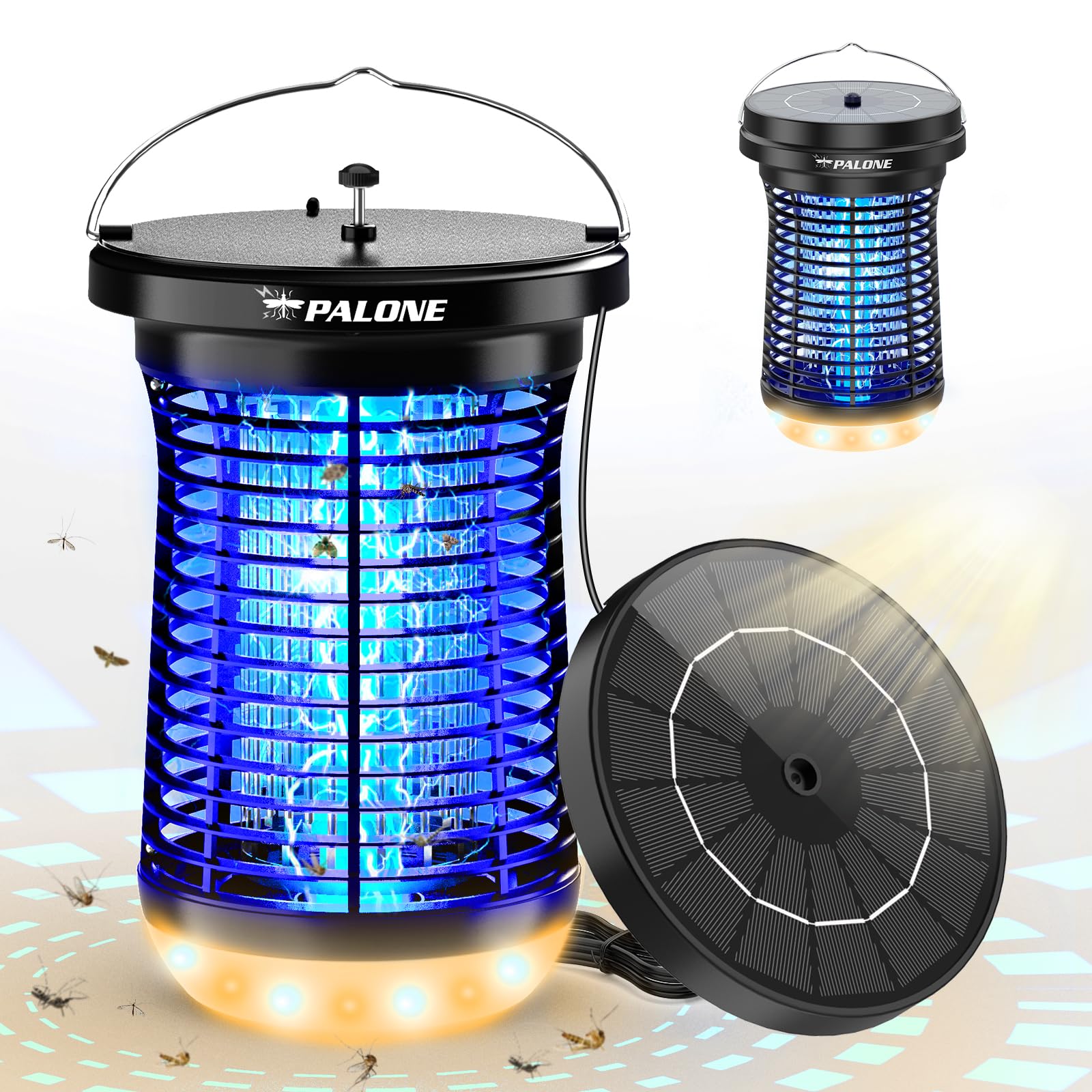 PALONE Solar Bug Zapper Outdoor, Detachable Solar Mosquito Zapper ...