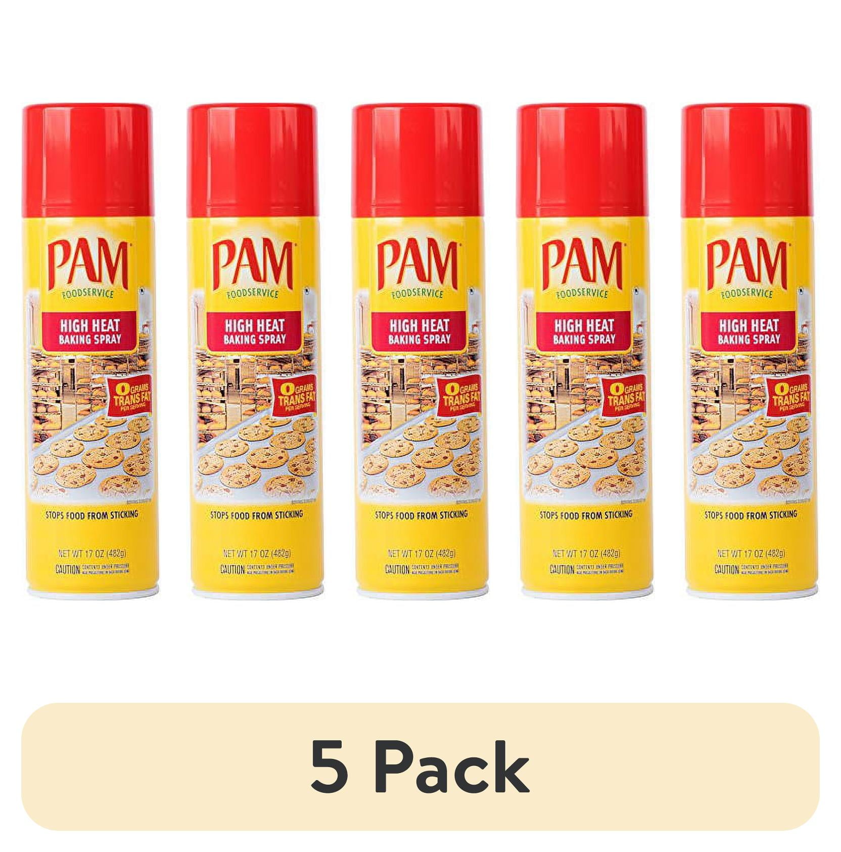 (5 pack) PAM 17 oz. High Heat Baking Release Spray, Professional Size ...