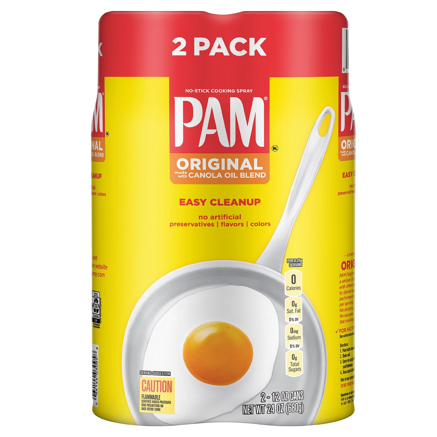 PAM Original Non-Stick Cooking Spray 12 oz (Pack of 2) – No-Stick ...
